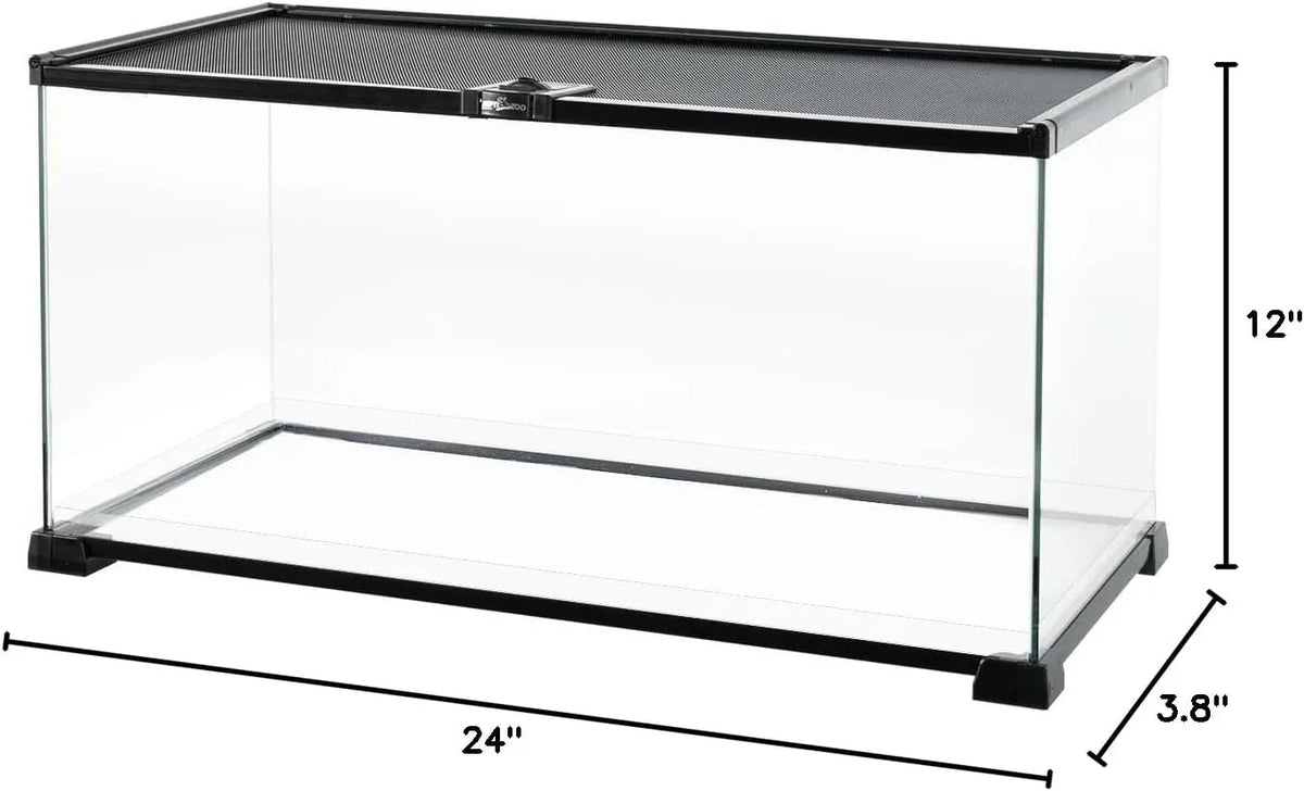 REPTI ZOO Full Glass 15 Gallon Reptile Tank, Medium Reptile Terrarium ...