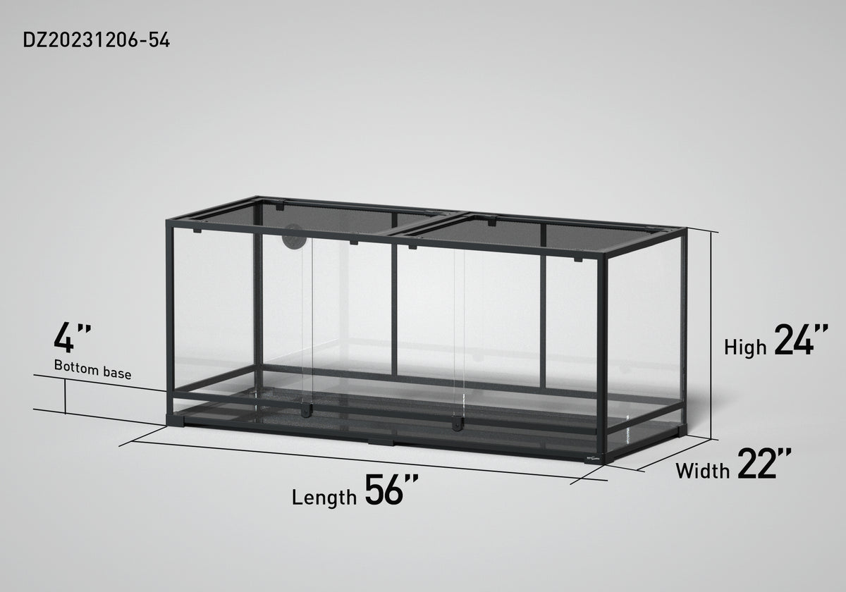 REPTI ZOO 128 Gallon 56" x 22"x 24" Glass Reptile Terrarium with ...