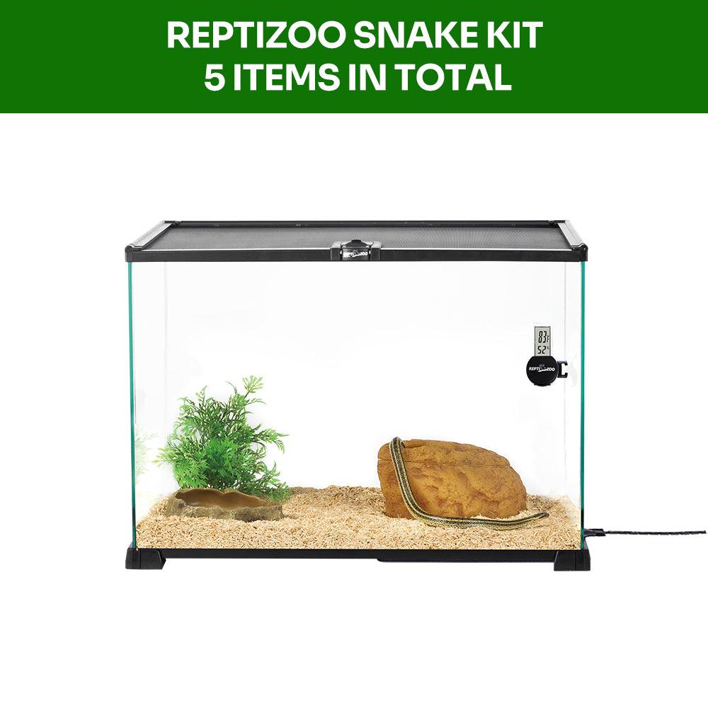 REPTI ZOO Pet Reptile Starter Snake Habitat Kit with Heat for Small ...