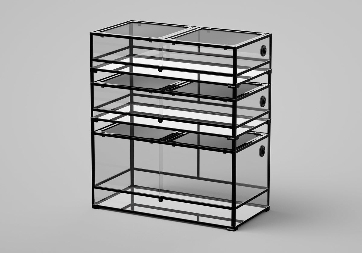 REPTI ZOO Glass Reptile Terrarium Reptile Habitat Stackable Tanks 3 ...
