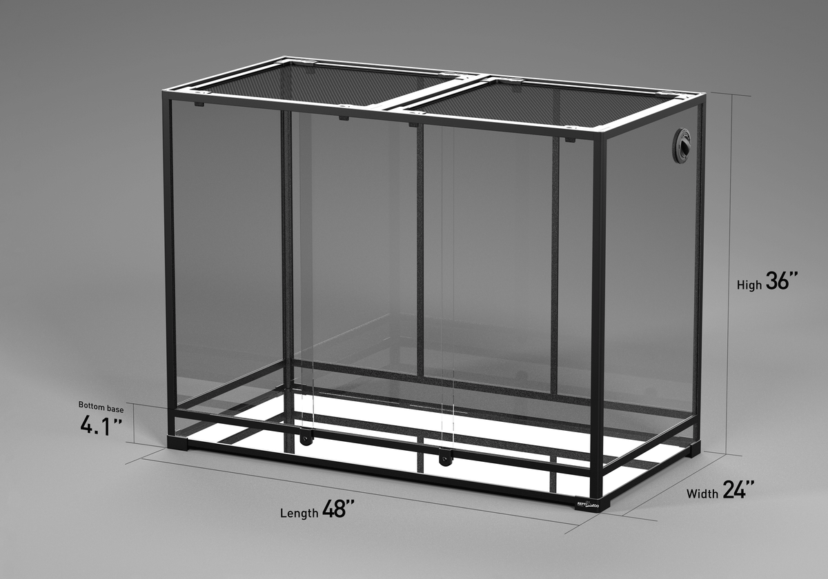 REPTI ZOO 48" x 24"x 36" Glass Reptile Terrarium with Sliding Door ...
